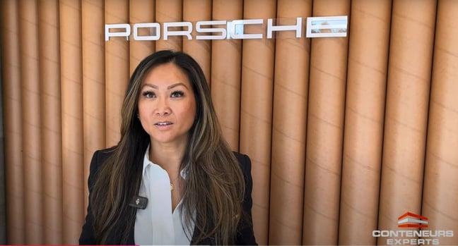Porsche Laval's boutique: Innovative use of shipping containers